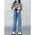 Girls Jeans Denim High Waisted Wide Leg Baggy Kids Jeans Cute Clothes ...