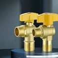 Brass 1/2'' Turn Angle Stop Valves Bathroom High Flow Hot/Cold Water ...