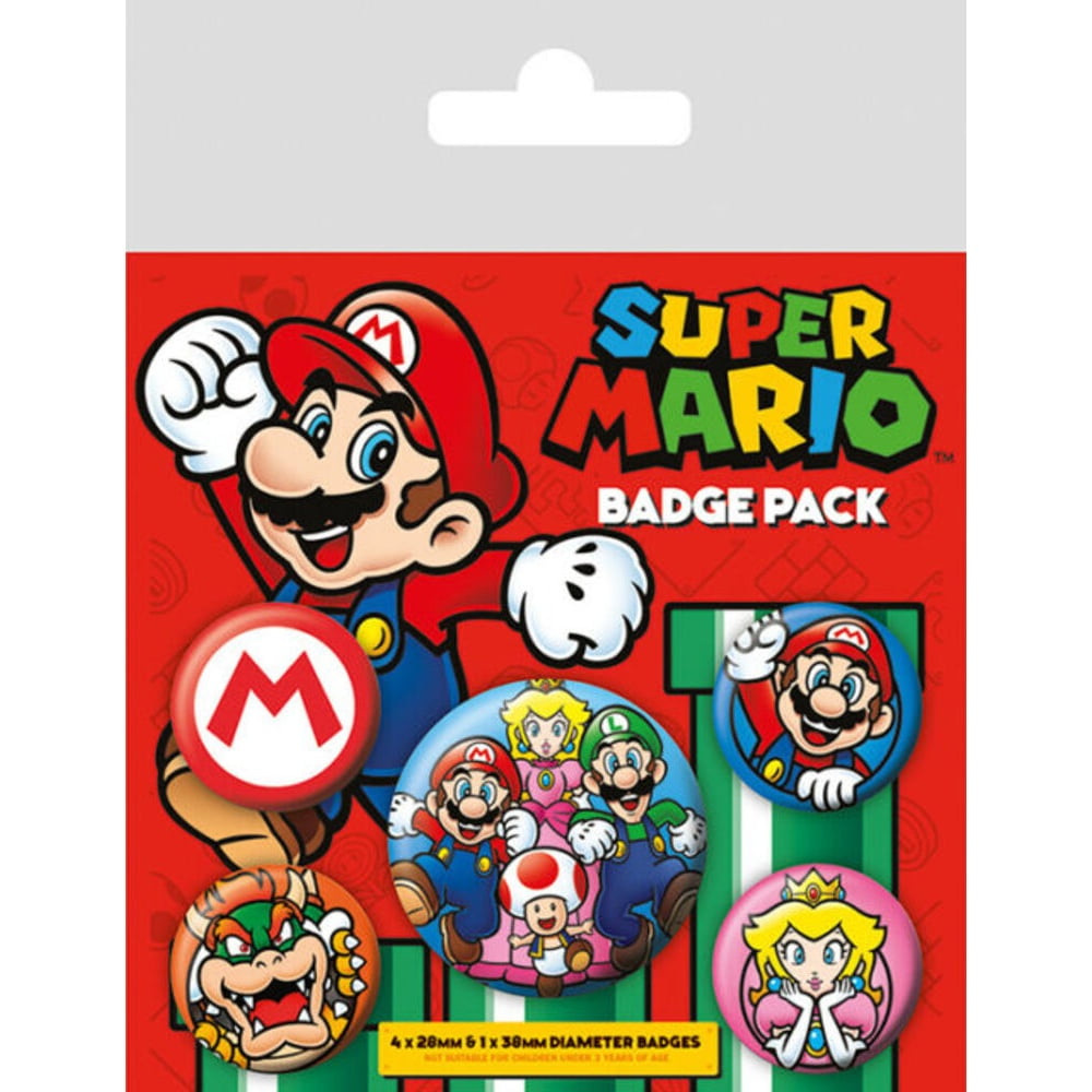 Super Mario Button Set (Pack of 5) - Walmart.com