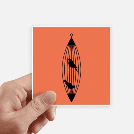 Shrinking Cage Outline Flying Sticker Square Waterproof Stickers ...