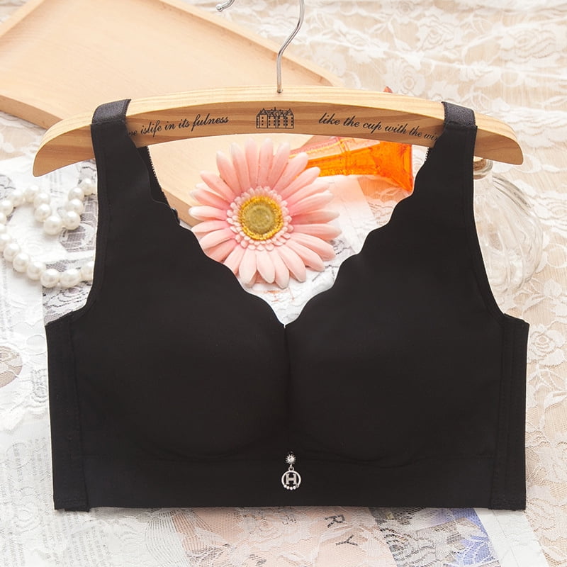 Women Ice Silk High-End Underwear Women Gathered Wide Flank Bra ...