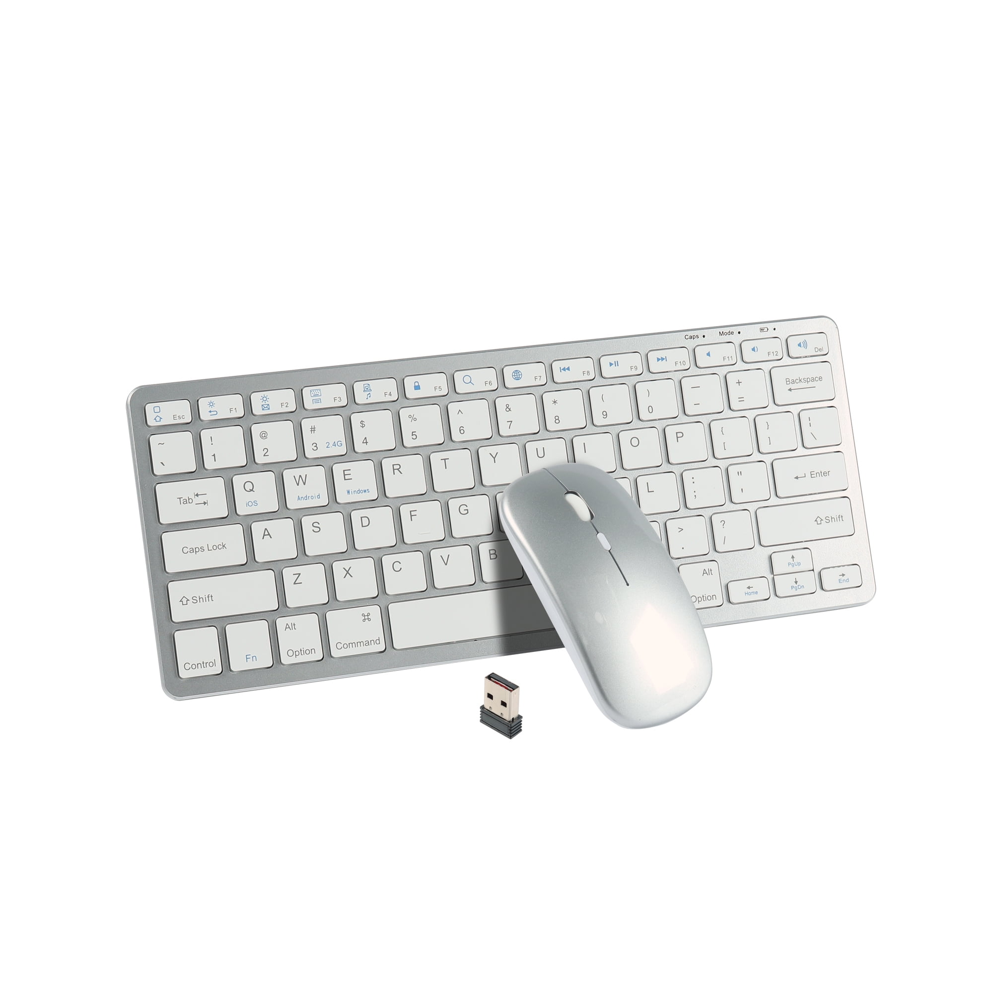 Dpisuuk Wireless Keyboard Mouse Comb, Rechargeable Bluetooth Keyboard ...