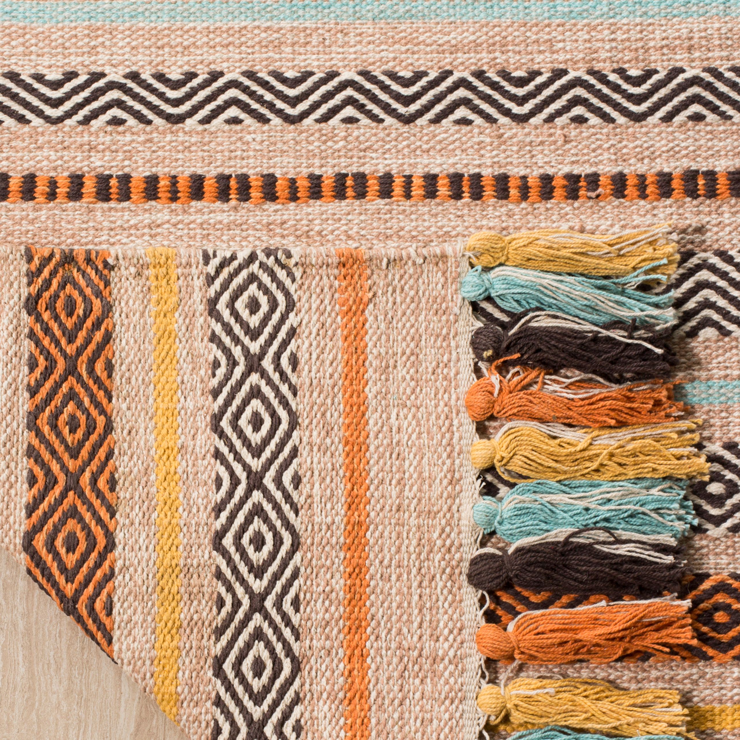 SAFAVIEH Montauk Lorenzo Striped Cotton Runner Rug Beige Multi 2 3 X SAFAVIEH Montauk Lorenzo Striped Cotton Runner Rug Beige Multi 2 3 X