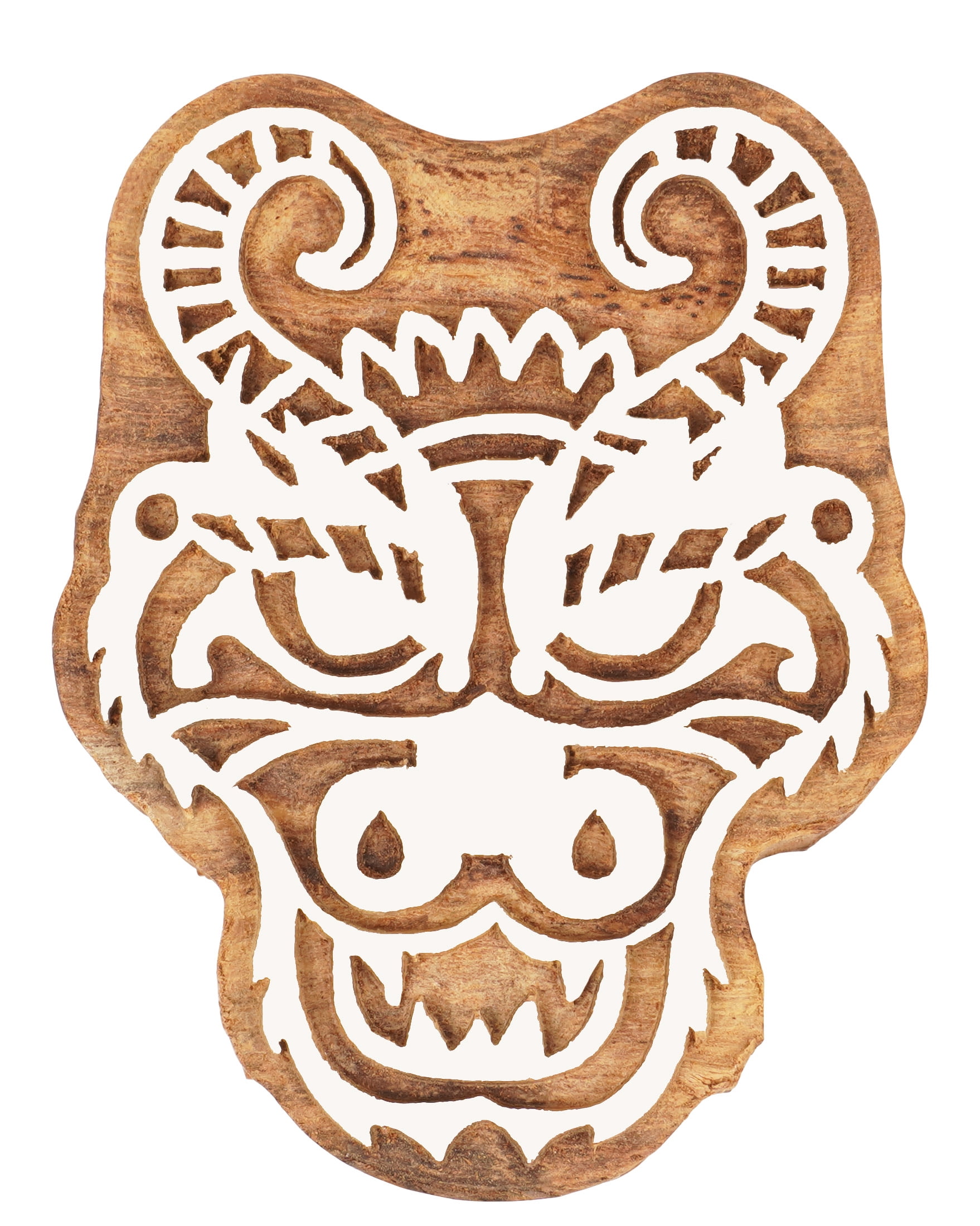 IBA Indianbeautifulart Textile Printing Block Dragon Face Hand Carved ...
