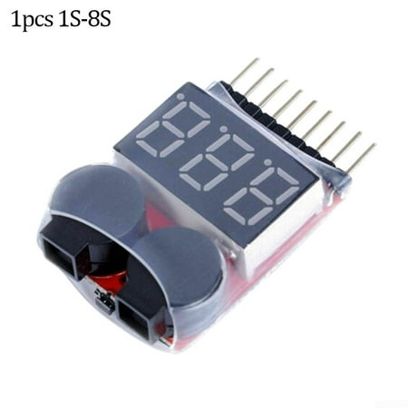 Lipo RC 1S-8S Low Voltage Alarm Battery Tester Low Voltage LED Voltage ...