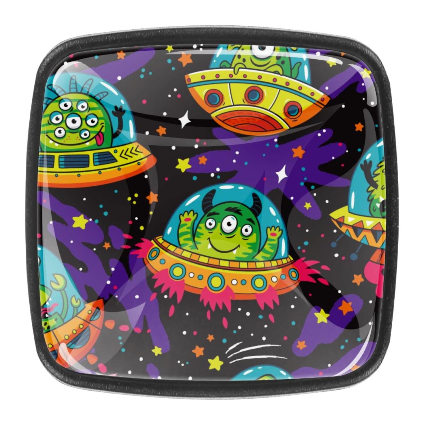 4 Pcs Square Cabinet Handle Cupboard Knob Drawer Pulls Handle Alien ...