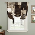 Black Brown Lattice Patchwork Tie Up Curtains for Window, Thermal ...