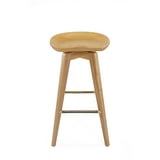 Boraam Bali 29" Backless Swivel Wood Bar Stool, Natural Finish ...