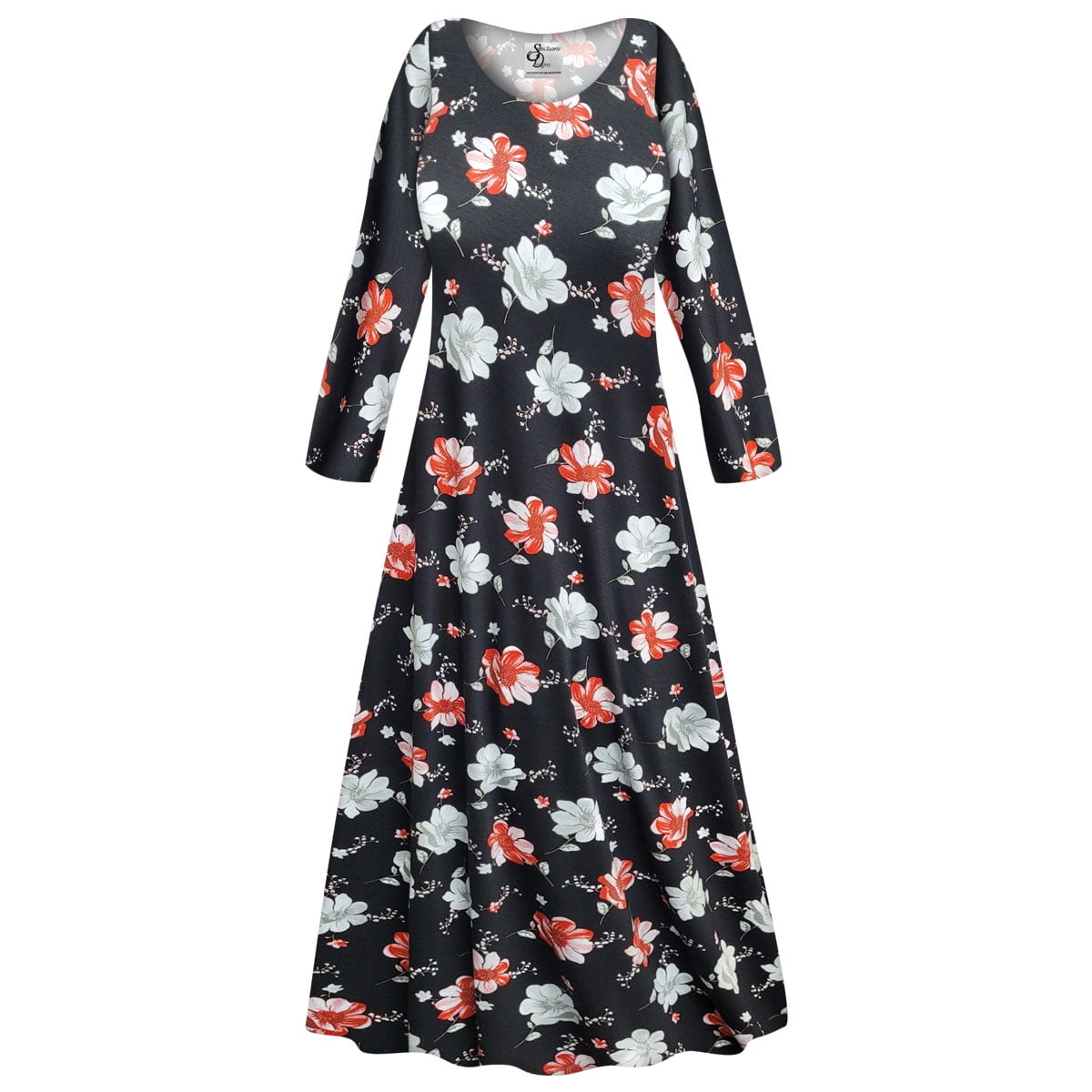 Large Extra Tall Womens Strechy Round Neckline with Long Sleeve Dress ...