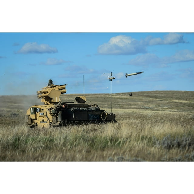 24x36 gallery poster, Alvis Stormer (HVM SP) firing Starstreak missile ...