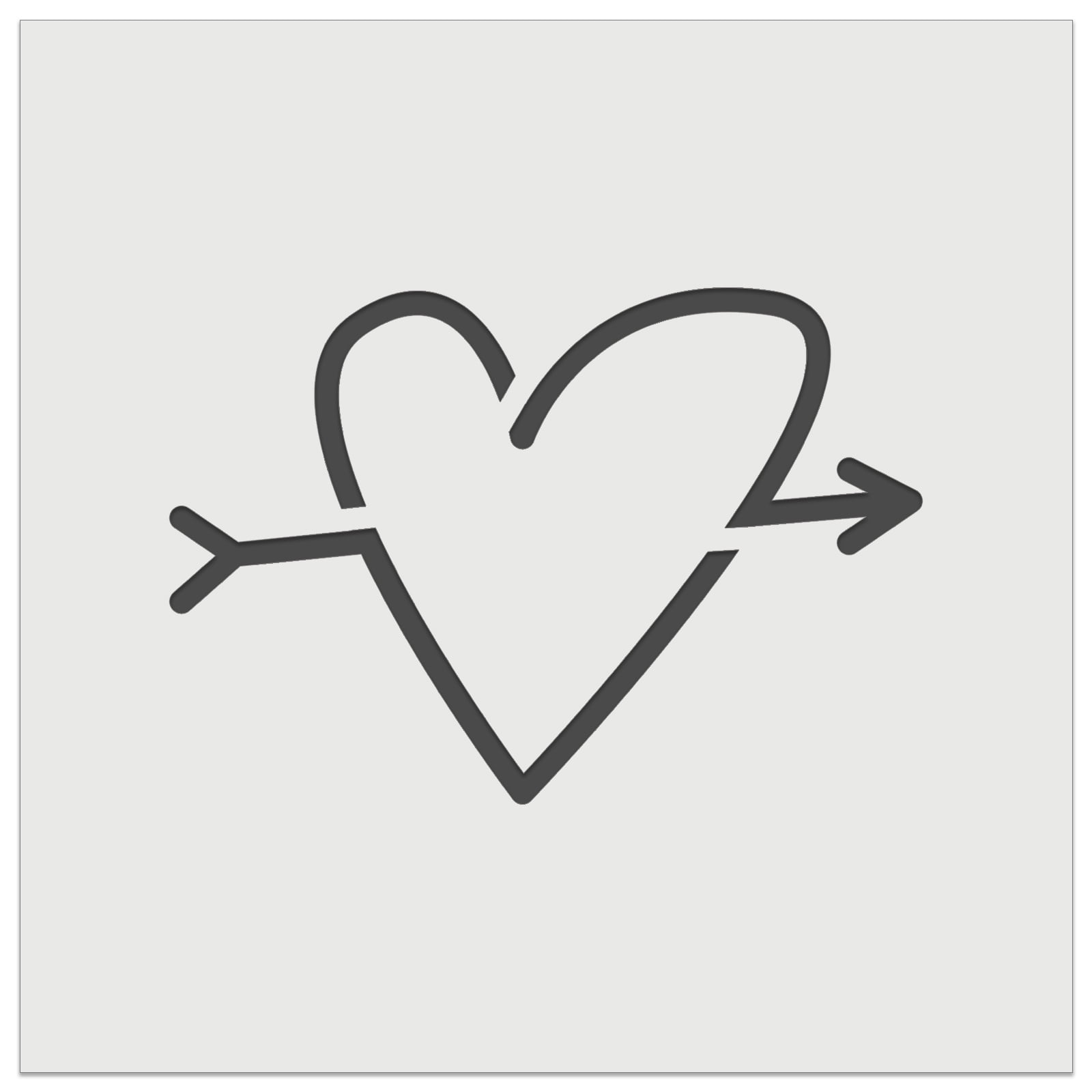 Heart Outline with Arrow DIY Cookie Wall Craft Stencil - 9.0 Inch ...