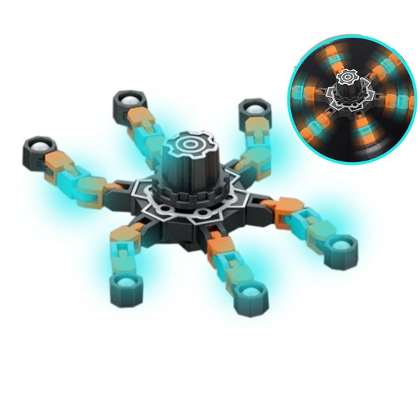 Diy Deformable Stress Relief Toy Luminous Fingertip Gyro Toy Creative ...