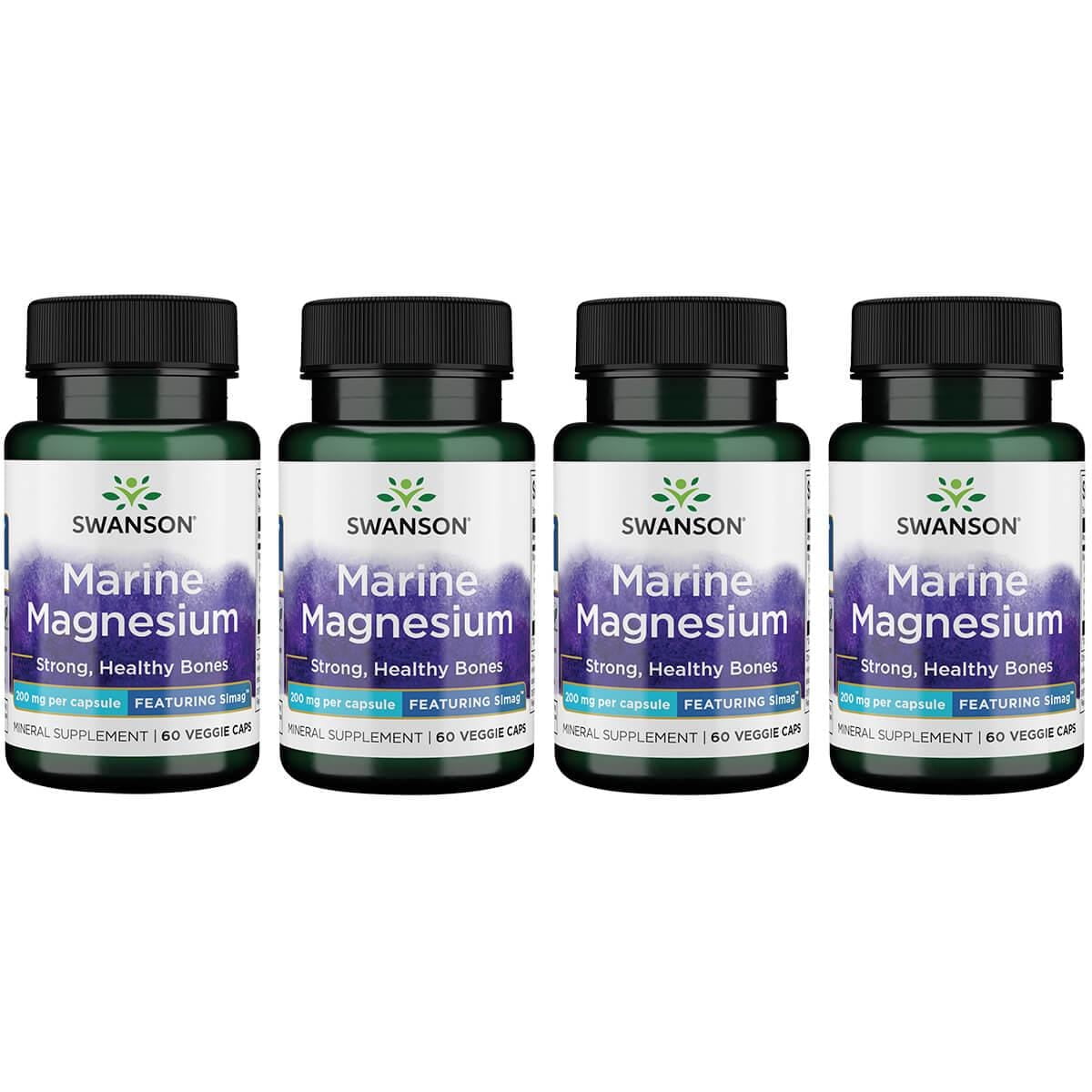 Swanson Marine Magnesium - Featuring Simag 200 mg 60 Veg Caps 4 Pack ...