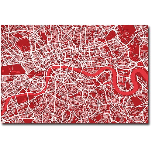Trademark Art "London Street Map IV" Canvas Wall Art by Michael ...