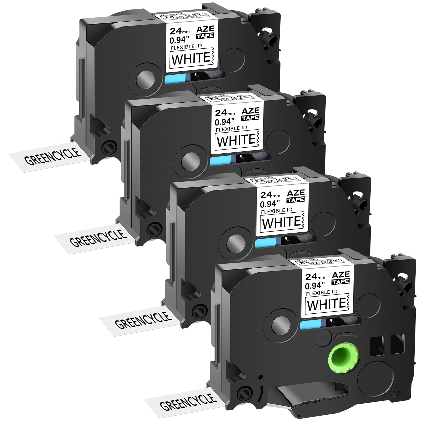GREENCYCLE 4PK Compatible for Brother TZe-FX251 TZ-FX251 TZe-251 TZ-251 ...