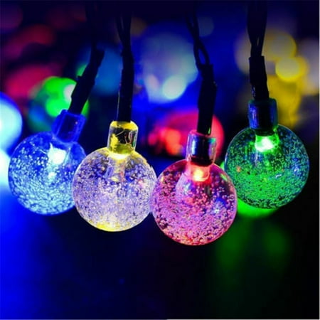 20ft 30 LED Solar String Ball Lights Outdoor Waterproof Garden Decor ...