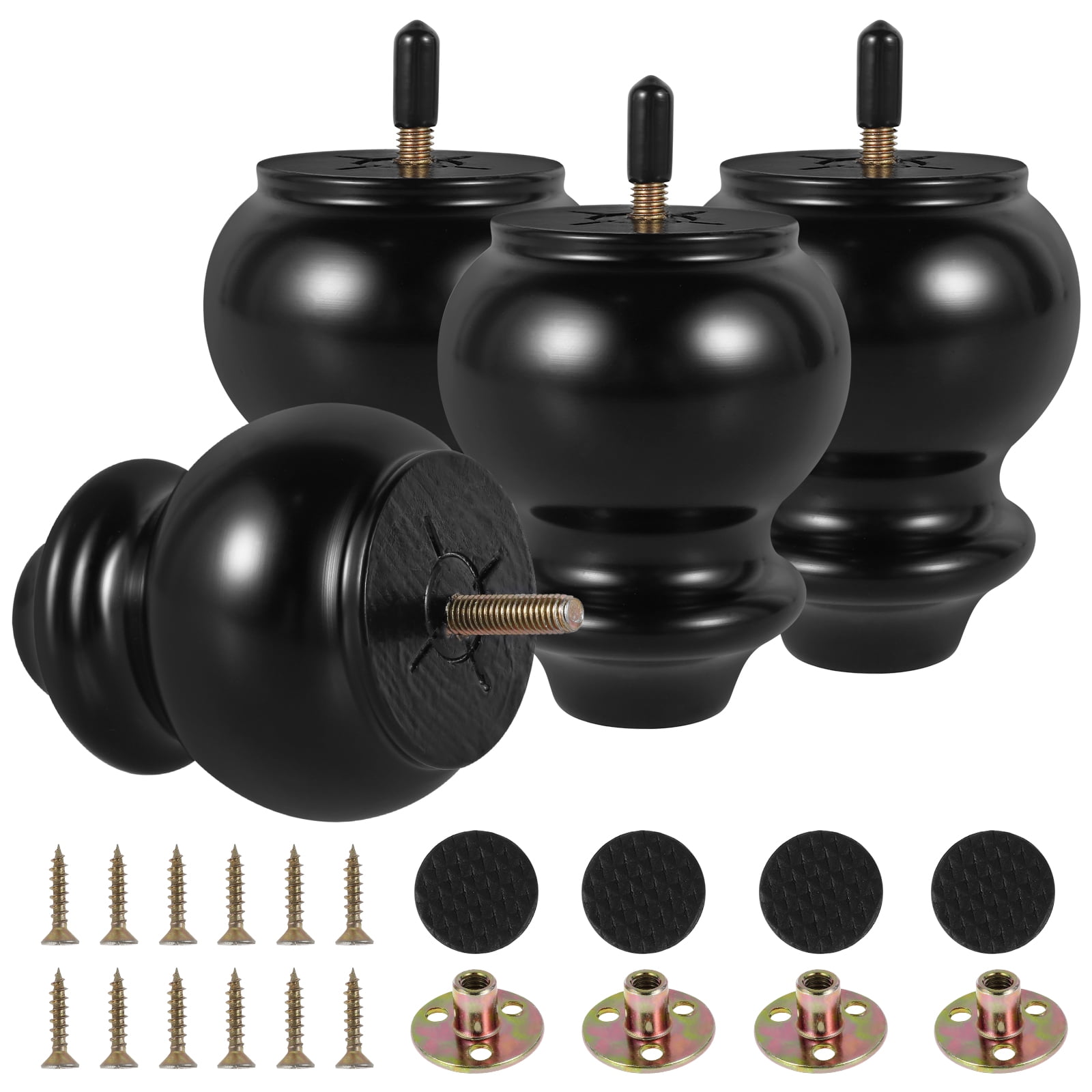 Jokapy 4 Pcs Wood Furniture Legs 4 inch Replacement Wooden Furniture ...