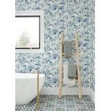 Chesapeake Manaus Blue Palm Frond Wallpaper - Walmart.com