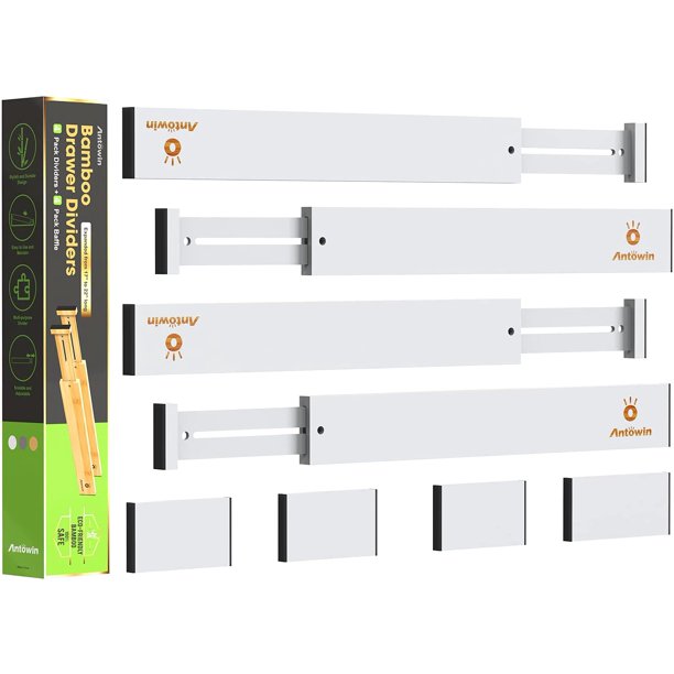 ANTOWIN Bamboo Drawer Dividers Organizers, Drawer Separators Splitter ...