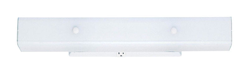 Westinghouse White 2 lights Incandescent Bathroom Channel Fixture Wall ...