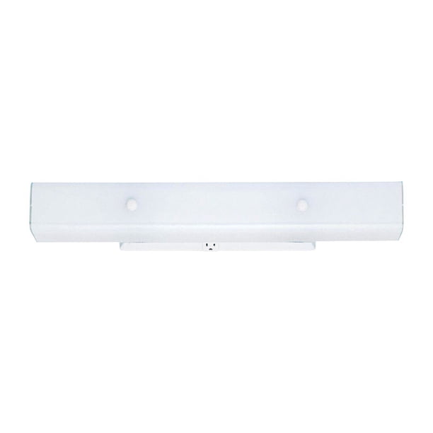 Westinghouse White 2 lights Incandescent Bathroom Channel Fixture Wall ...