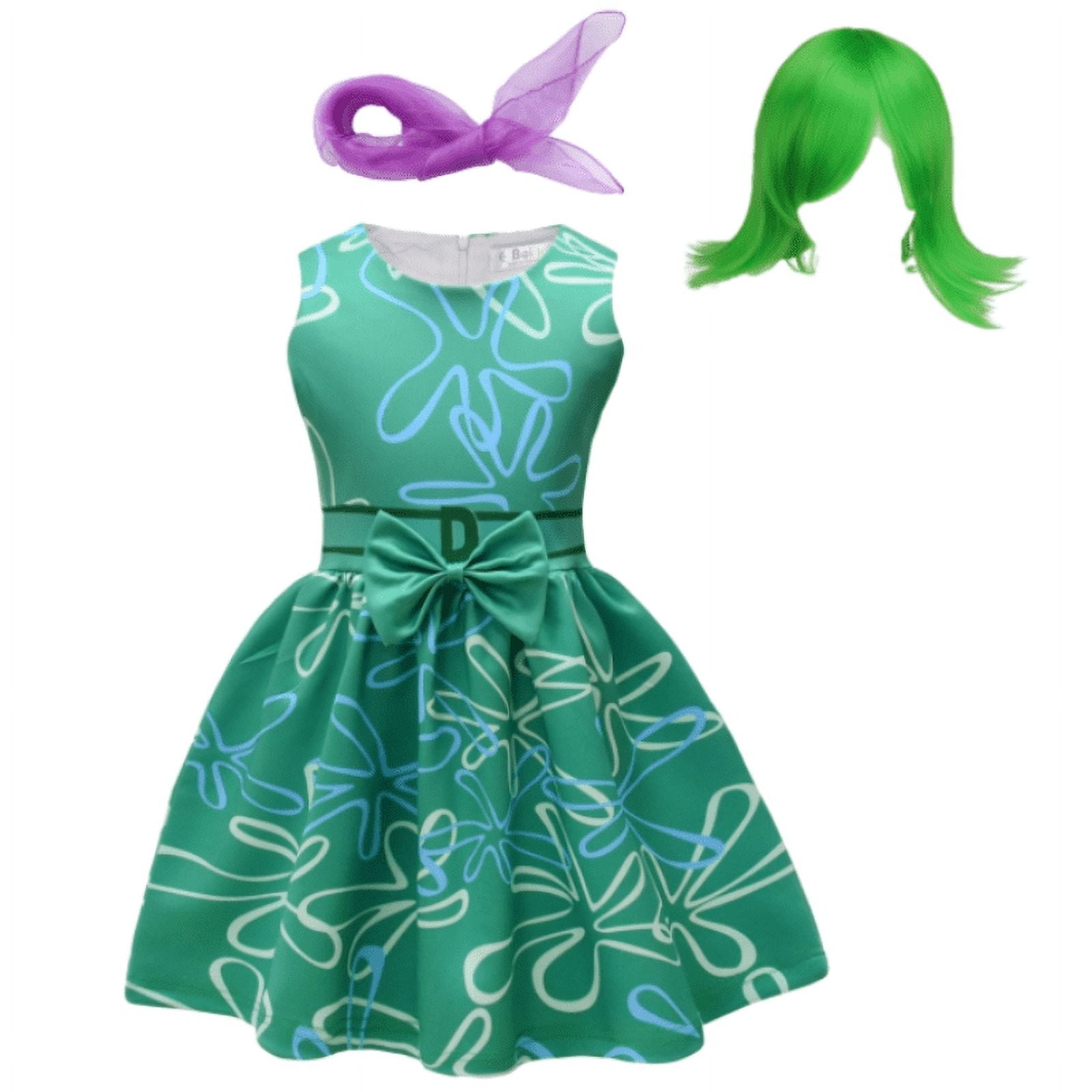 Disfraz de cosplay de la película Inside Out 2 Disgust para niñas ...