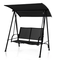 Spaco 2-Seat Outdoor Canopy Swing with Comfortable Fabric Seat and ...