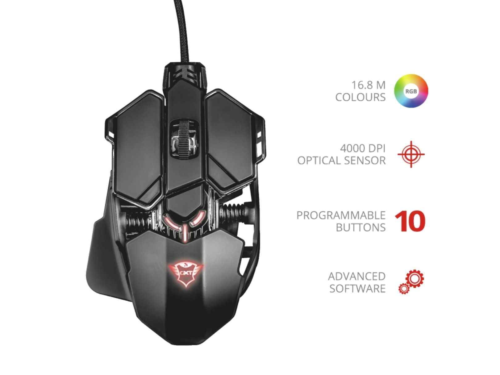 GXT 138 X-Ray Illuminated Gaming Mouse Trust #22089 | Walmart en línea
