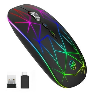 Rechargeable Wireless Silent LED Backlit Gaming Mouse USB Optical Mouse ...