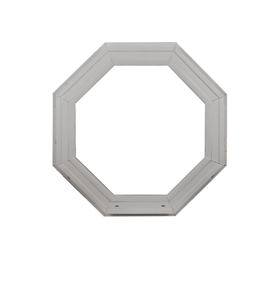 Double Pane Octagon Window 20" White Vinyl DP50 Argon Gas Non-Opening ...