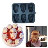 Skull Cake Pan Silicone Skull Cakelet Mold, 6 Cavities Skull Pirate ...