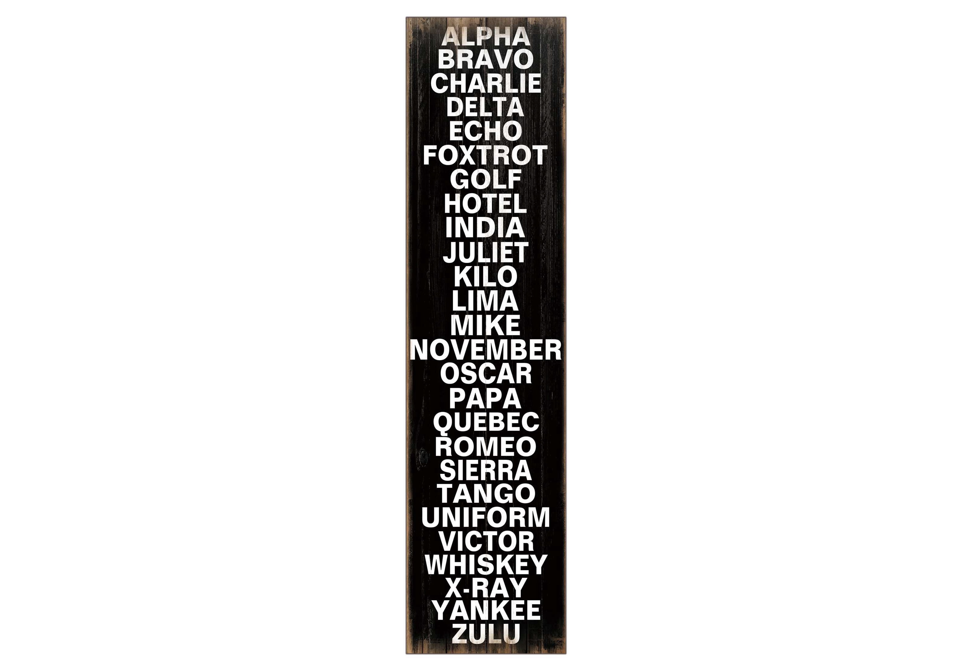 "Phonetic Alpha " Wooden Sign - Walmart.com