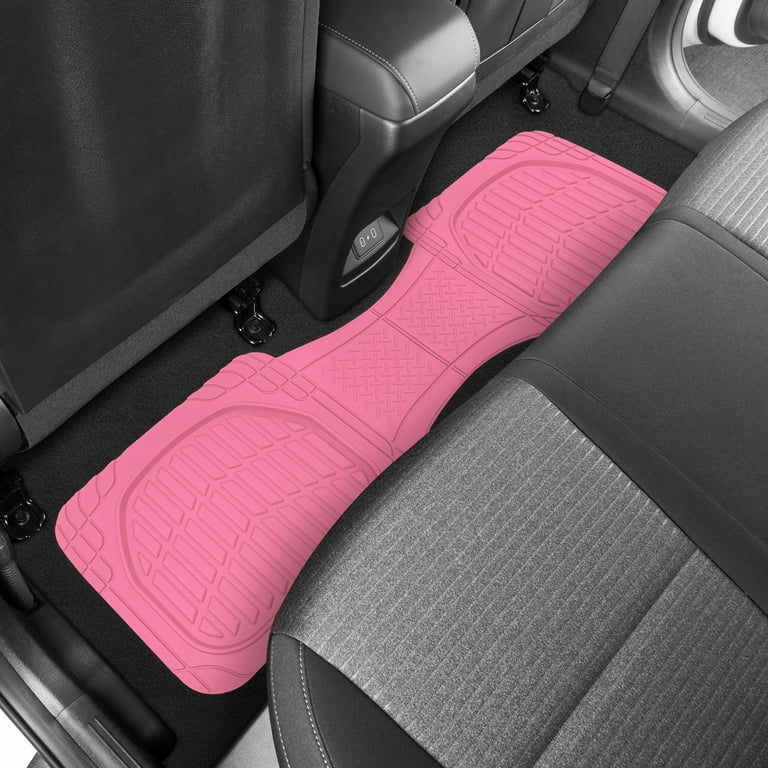 Carbella Pink Car Mats 3 Piece Full Set Waterproof Trim to Fit Pink Floor Mats for Cars Trucks SUV Deep Dish All Weather Pink Car Floor Mats