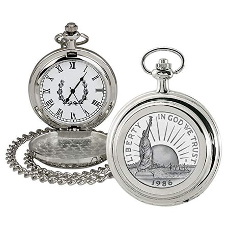 Coin Pocket Watch with Quartz Movement | Statue of Liberty ...