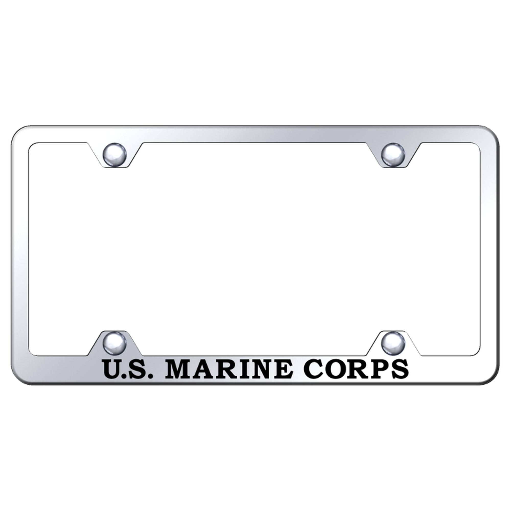U.S.M.C. Laser Etched Stainless Steel Wide Body License Plate Frame ...
