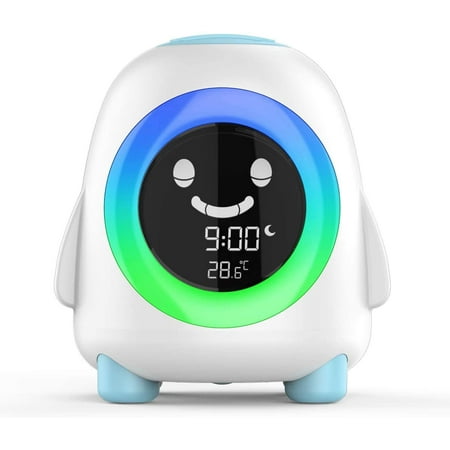 Kids Alarm Clock, Wake Up Light With Led Night Light Cartoon Digital ...