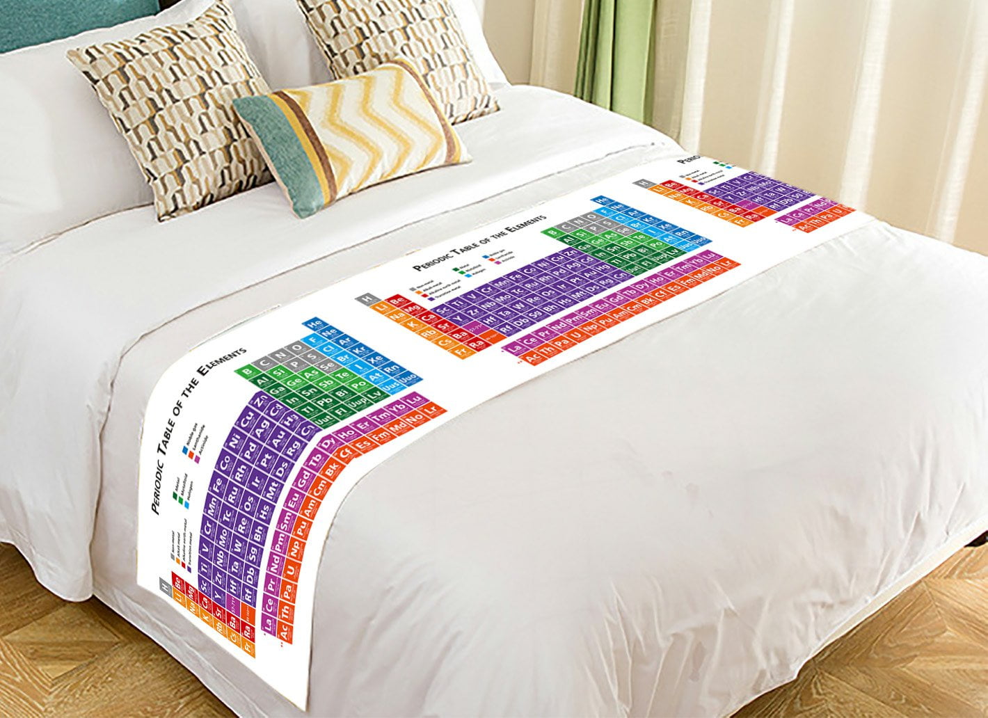 GCKG Family Education Bed Runner, Periodic Table of Elements Bed ...