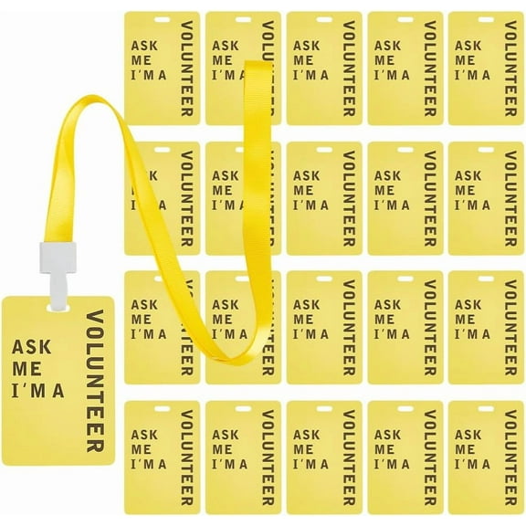 10 Pack - Volunteer Lanyards with Badges - Identification for ...