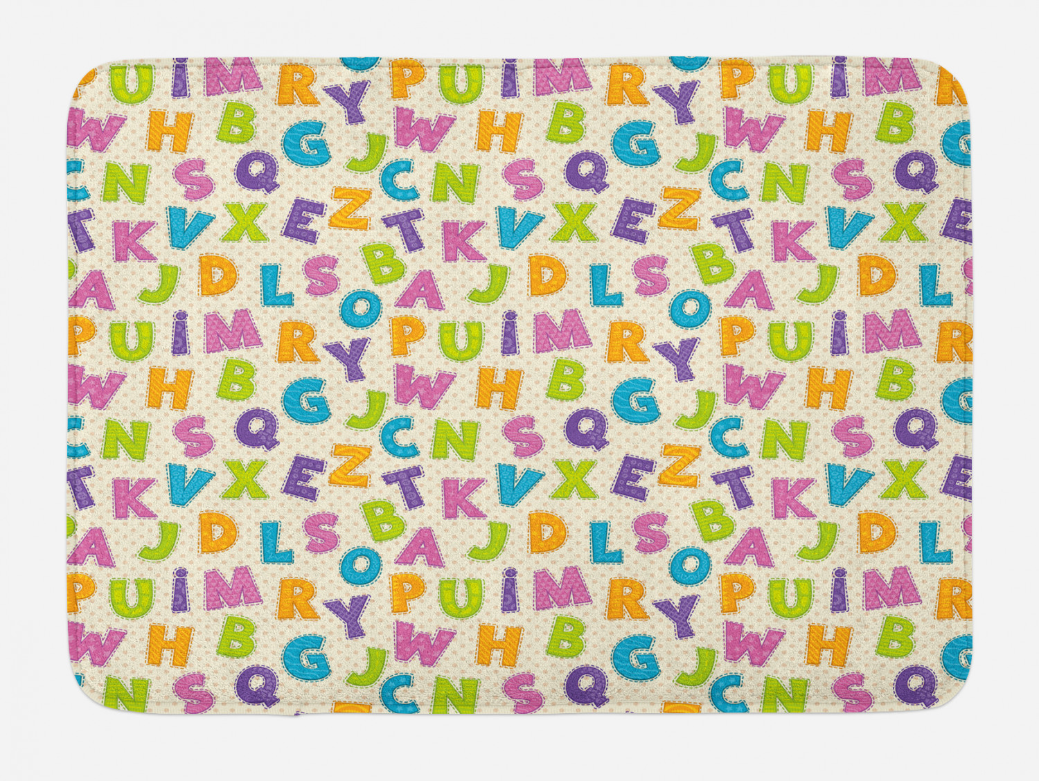 ABC Bath Mat, Funny Letters in Lively Colors Cartoon Style ABC Alphabet ...