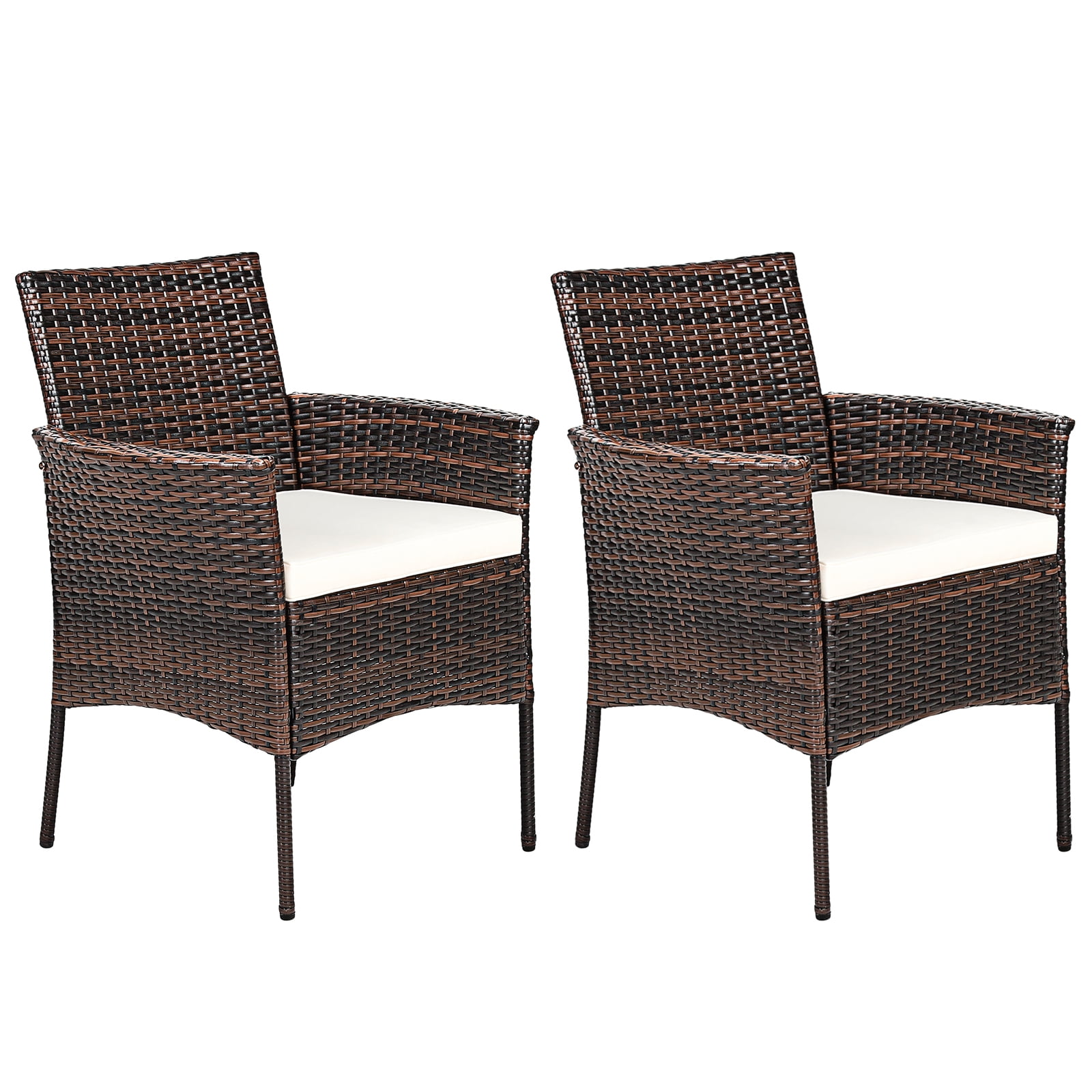Click here for Patiojoy Outdoor 2 Pcs Rattan Dining Chair Patio C... prices