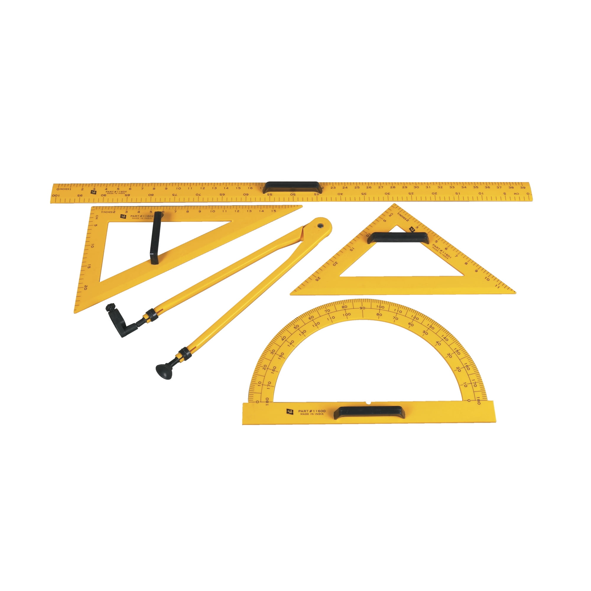 School Smart Drafting Tools Kit, Yellow, Set of 5 - Walmart.com