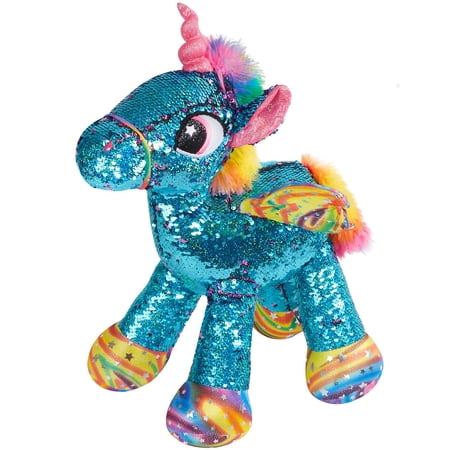Athoinsu Flip Sequin Stuffed Unicorn Plush Toy with Reversible Glitter ...