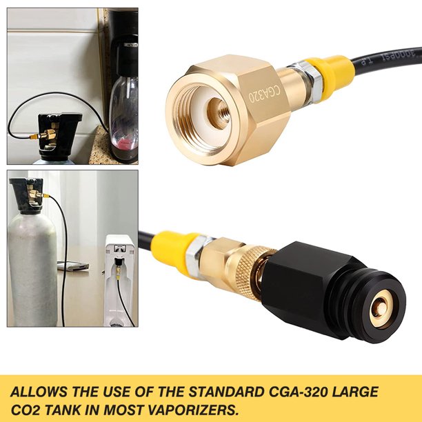 Clairlio Soda Machine Adapter Hose High Pressure CGA320 To TR21-4 for Fizzi Jet Aqua Fizz ...