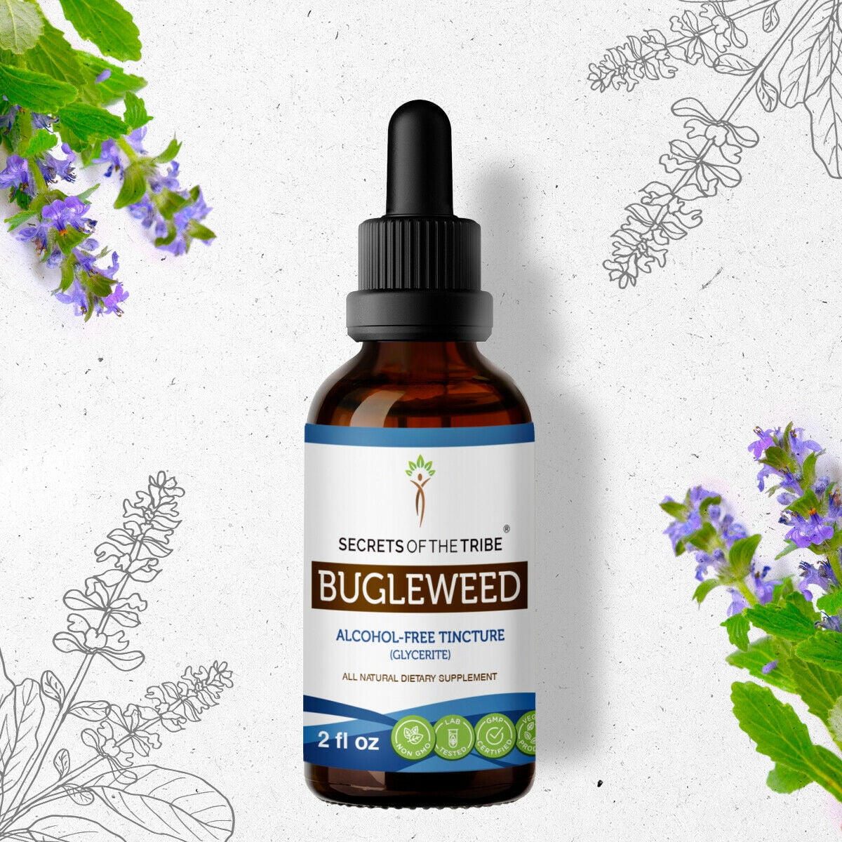 Bugleweed Tincture Alcohol-FREE Extract, Organic Bugleweed (Ze Lan ...