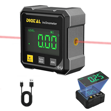 Darzheoy Digital Angle Finder with Electronic Laser, 4-Side Magnetic Angle Gauge, Cube ...