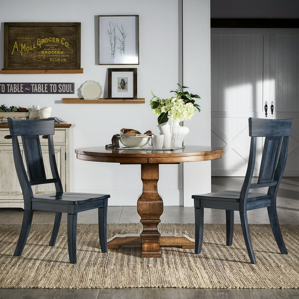 Weston Home Farmhouse Wood Dining Chair With Panel Back Set Of 2