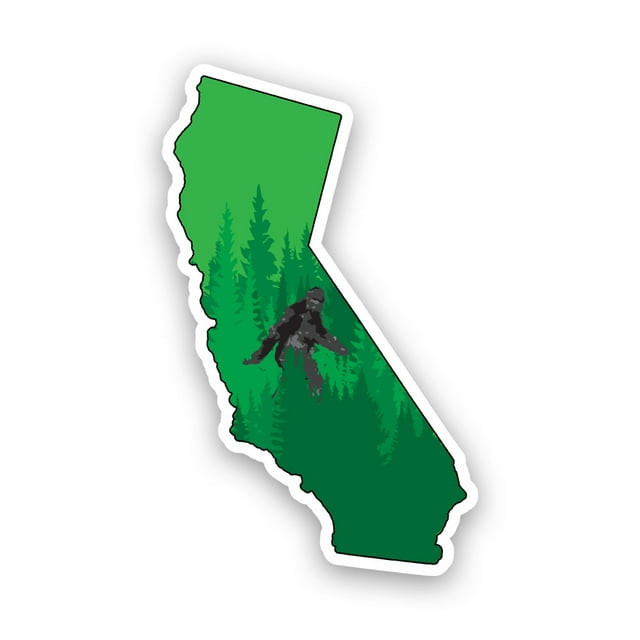 California Bigfoot Flag Sticker Decal - Self Adhesive Vinyl - Weatherproof - Made in USA - big ...