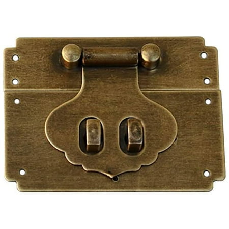 Antique Brass Box Latch for Small Cabinet, Trunk Latch, Locking Hinges ...