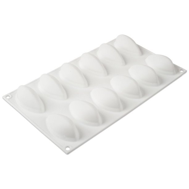 Silikomart Professional White Non-Stick Quenelle Mold 12 Cavities ...