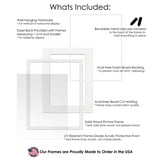 15x21 Frame with Mat - White 17x23 Frame Wood Made to Display Print or ...